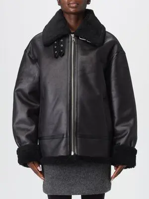 DUNST Shearling Aviator Jacket - Black