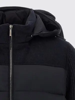 MOORER Quilted Wool And Cashmere Down Jacket With Hood - Blue