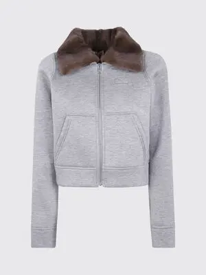 N° 21 Zip-up Sweatshirt With Fur Collar