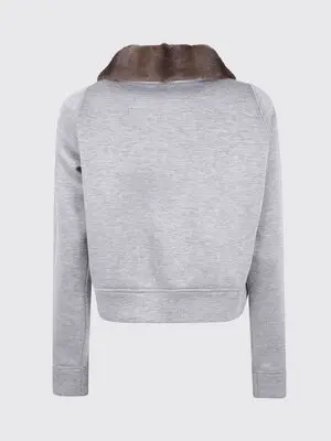 N° 21 Zip-up Sweatshirt With Fur Collar