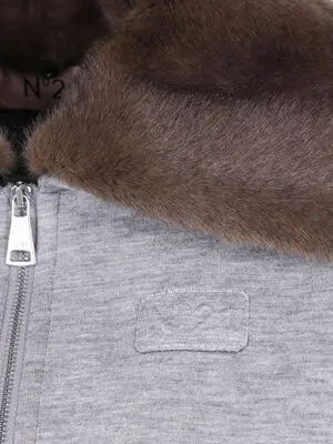 N° 21 Zip-up Sweatshirt With Fur Collar