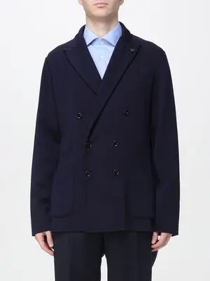 LARDINI Double Breasted Jacket - Blue