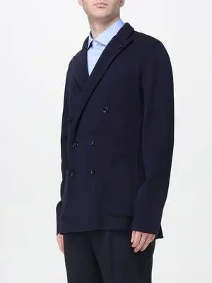 LARDINI Double Breasted Jacket - Blue