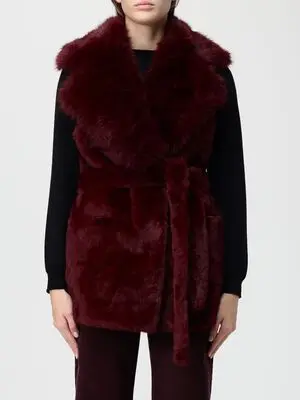 V73 Fur Coat - Red