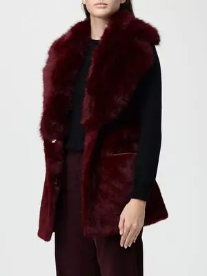V73 Fur Coat - Red