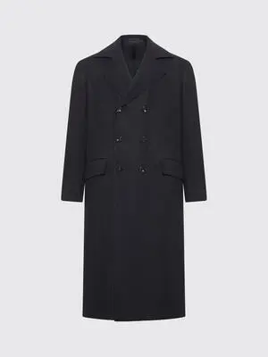 Kiton Double Breasted Coat - Black