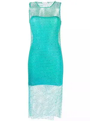 Patrizia Pepe Crystal-embellished Layered Dress - Green