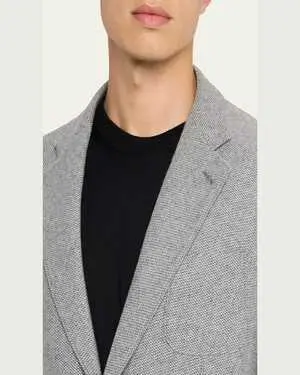 Giorgio Armani Birdseye Cashmere Single-breasted Blazer - Grey