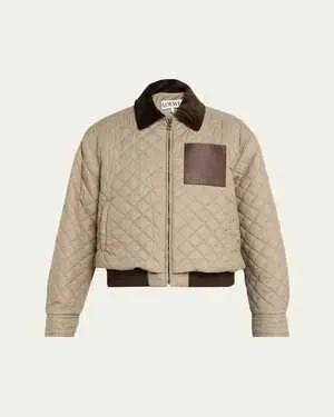 Loewe Corduroy-collar Quilted Barn Jacket