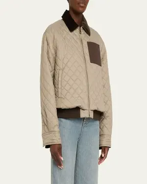 Loewe Corduroy-collar Quilted Barn Jacket