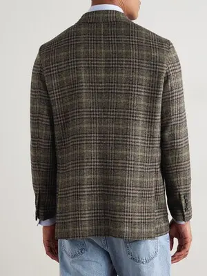 Rubinacci Prince Of Wales Checked Wool Blazer