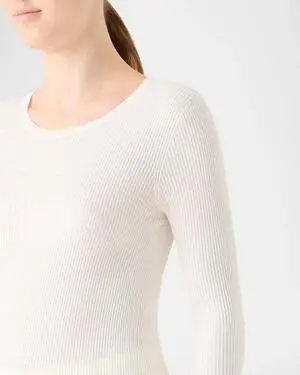 Akris Silk-cotton Ribbed Crewneck Sweater - Ecru