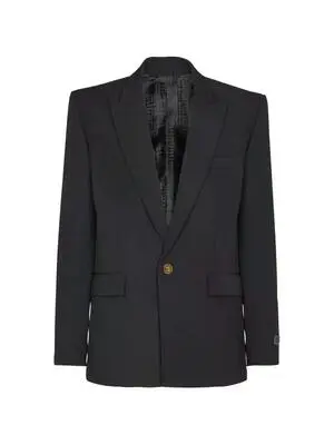 Balmain Single-button Wool Jacket - Black