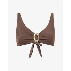 AWAY THAT DAY Samoa Halter-neck Bikini Top - Espresso