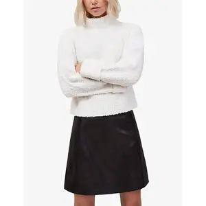 RO&ZO High-rise Leather Mini Skirt