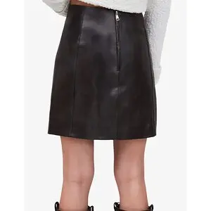 RO&ZO High-rise Leather Mini Skirt
