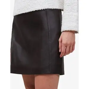 RO&ZO High-rise Leather Mini Skirt