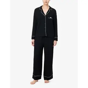 Lounge Logo-patch Piping Stretch-jersey Pyjamas Top