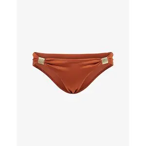 Heidi Klein Slider Low-rise Bikini Bottoms - Rust