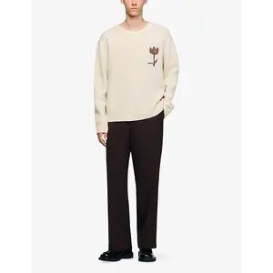 Sandro Flower-motif Knitted Wool Jumper
