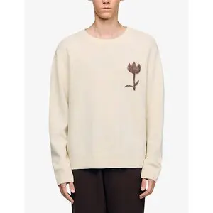 Sandro Flower-motif Knitted Wool Jumper