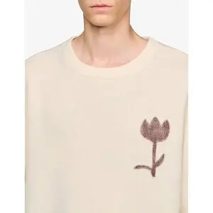 Sandro Flower-motif Knitted Wool Jumper