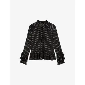 RO&ZO Collared Frill-sleeve Woven Blouse