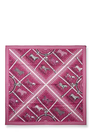 Hermès Multicolor 'couvertures Et Tenues Du Jour' Silk Scarf 90