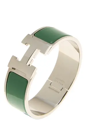 Hermès Enamel Clic-clac H Bracelet - Green