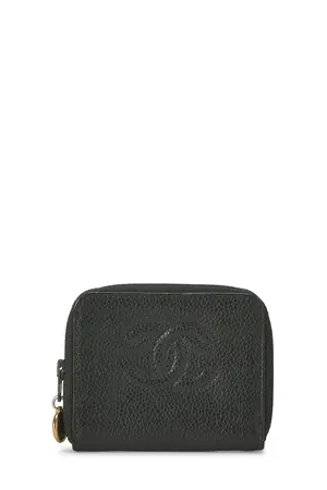 Chanel Caviar Zip Around Coin Purse - Green