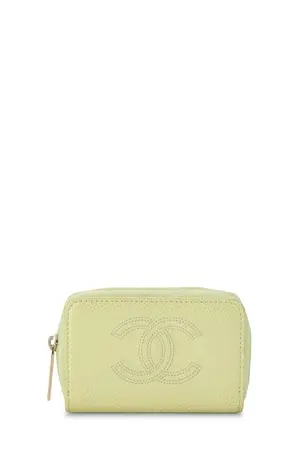 Chanel Caviar Zip Around Coin Purse - Green