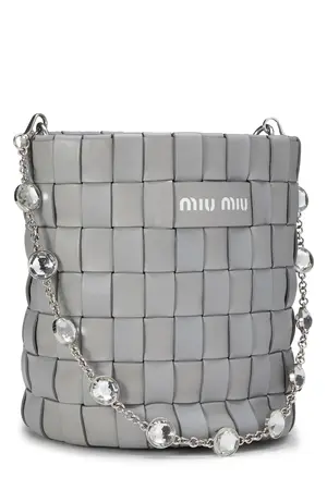 Miu Miu Nappa Woven Bucket Bag