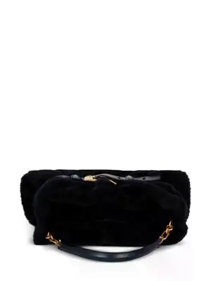 Balmain Medium Anthem Shearling Shoulder Bag - Blue