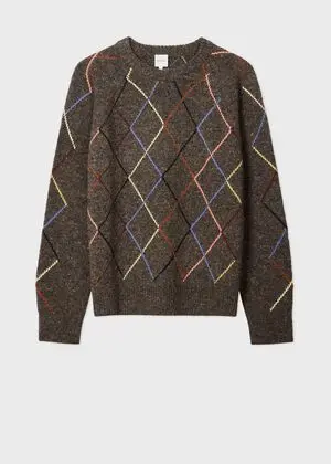 Paul Smith Flecked Wool-blend Argyle Sweater