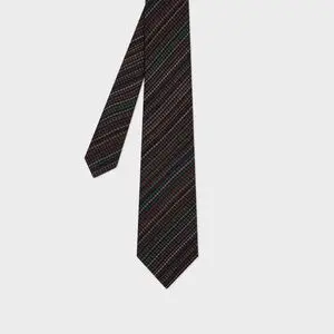 Paul Smith Signature Stripe Houndstooth Silk-blend Tie - Multicolour