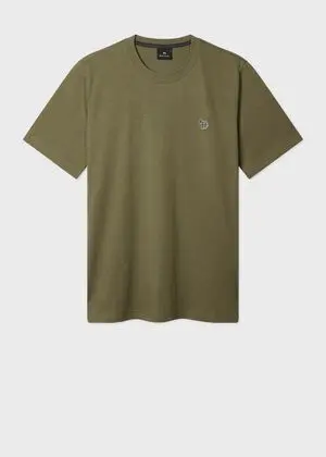 Paul Smith Khaki Organic Cotton Zebra Logo T-shirt - Green