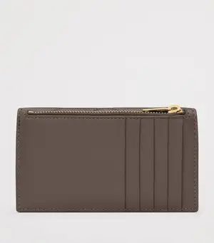 Saint Laurent Leather Cassandre Fragments Flap Card Holder