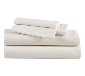 Eddie Bauer Solid Ivory Cotton Queen Sheet Set - One-color
