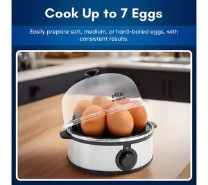ELITE Cuisine Automatic Egg Cooker, 7 Eggs, Sta Inless Stee L