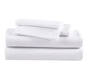 Eddie Bauer Solid White Cotton Full Sheet Set - One-color