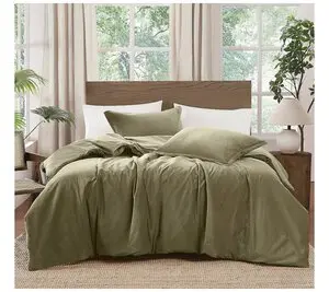 BROOKLYN LOOM Matte Cotton Velvet 3-piece King Duvet Set - One-color