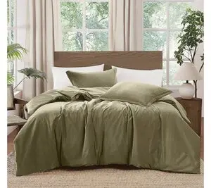 BROOKLYN LOOM Matte Cotton Velvet 3-piece Full/ Queen Duvet Set - One-color