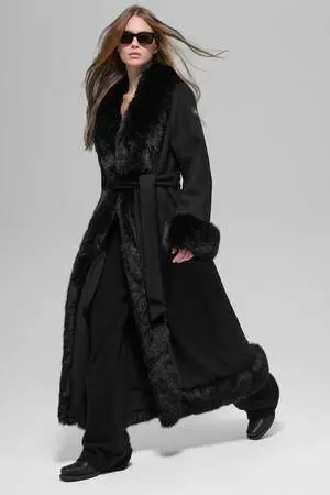 Alo Yoga Faux Fur Trimmed Longline Coat