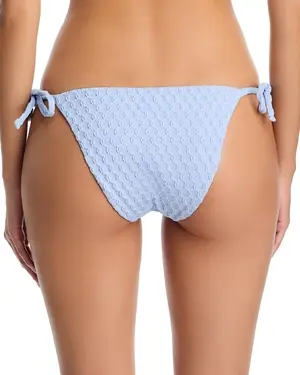 Aqua Textured Side Tie Bikini Bottom