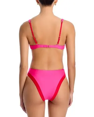 Aqua Color Blocked Bikini Bottom