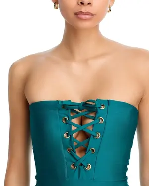 Aqua Lace-up One Piece Swimsuit