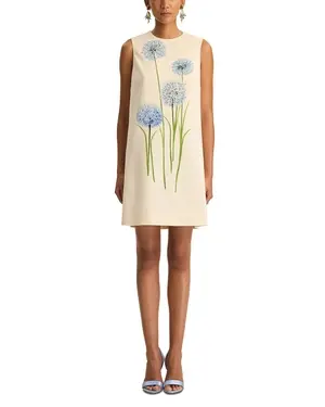 Oscar De La Renta Sleeveless Floral Mini Dress