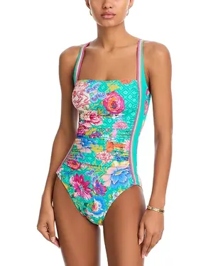 Johnny Was Marilyn Ruched One Piece Swimsuit - Sweetspire