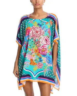 Johnny Was Printed Boat Neck Kaftan
