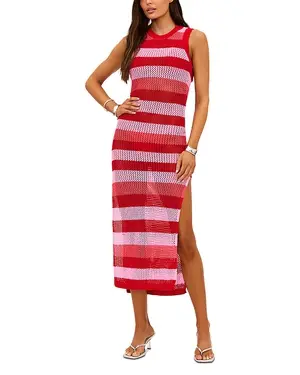 Beach Riot Holly Rose Swim Cover Up Dress - Ruby Stripe